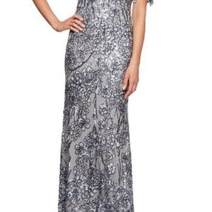 Alex Evenings | Dresses | Alex Evenings Silver Gown Size 2 | Poshmark